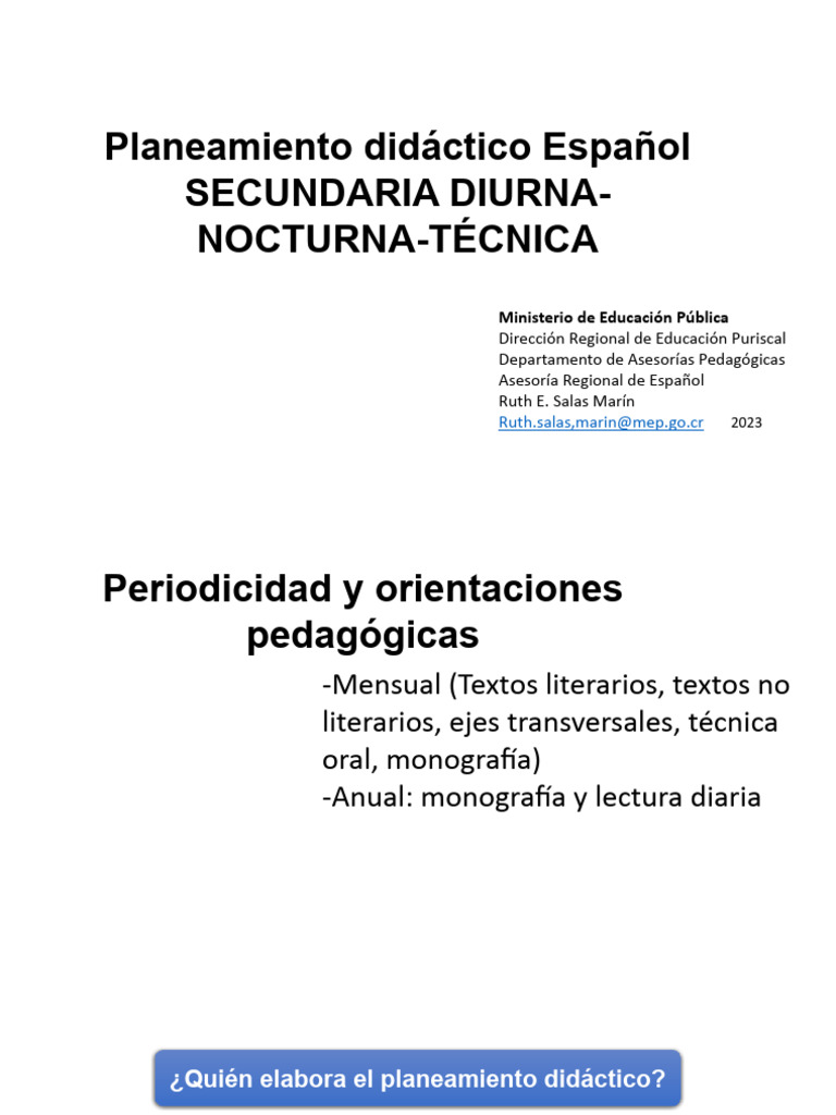 2023 Planeamiento-Español-Secundaria - Diurna-Tecnica | PDF | Educación ...