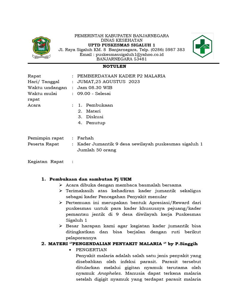 Notulen Ukm 2023 P2 | PDF