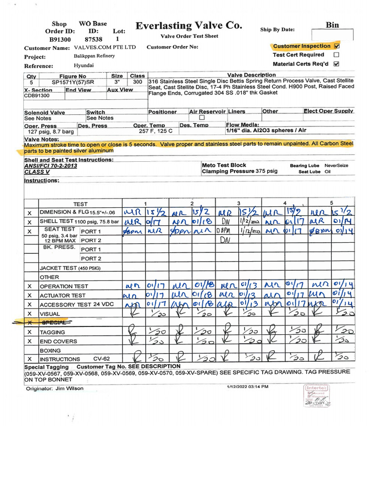 Valve Test Report | PDF | Valve | Mechanical Engineering