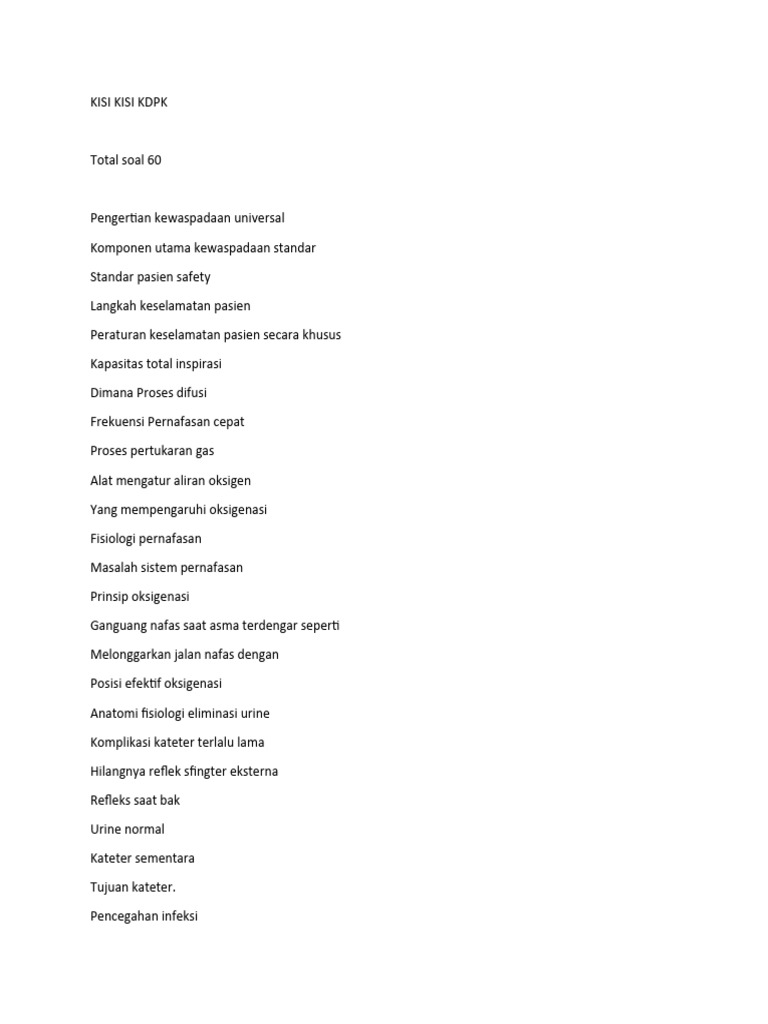 KISI KISI KDPK | PDF