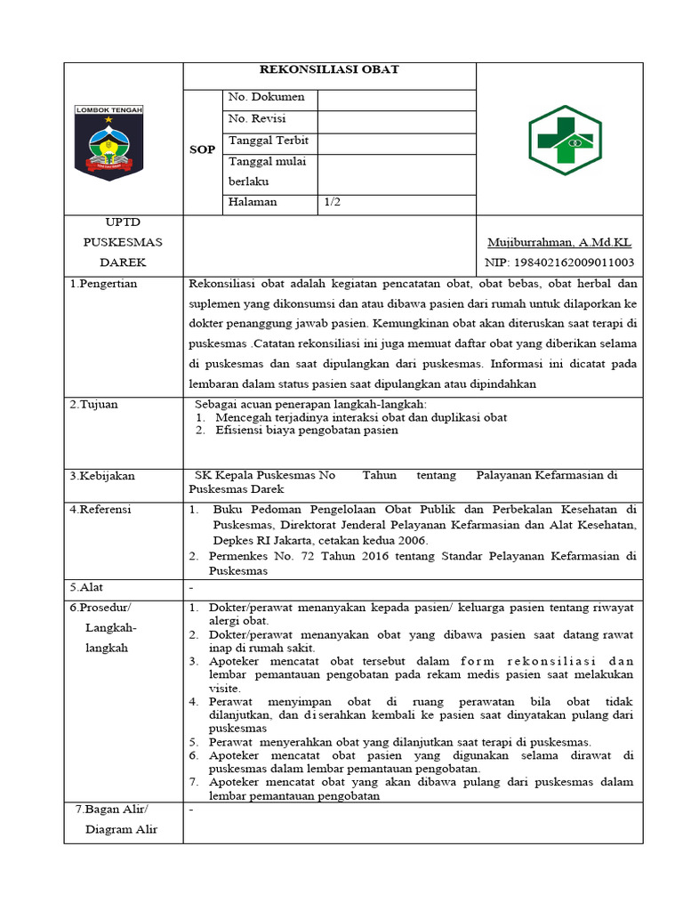 Rekonsiliasi Obat | PDF