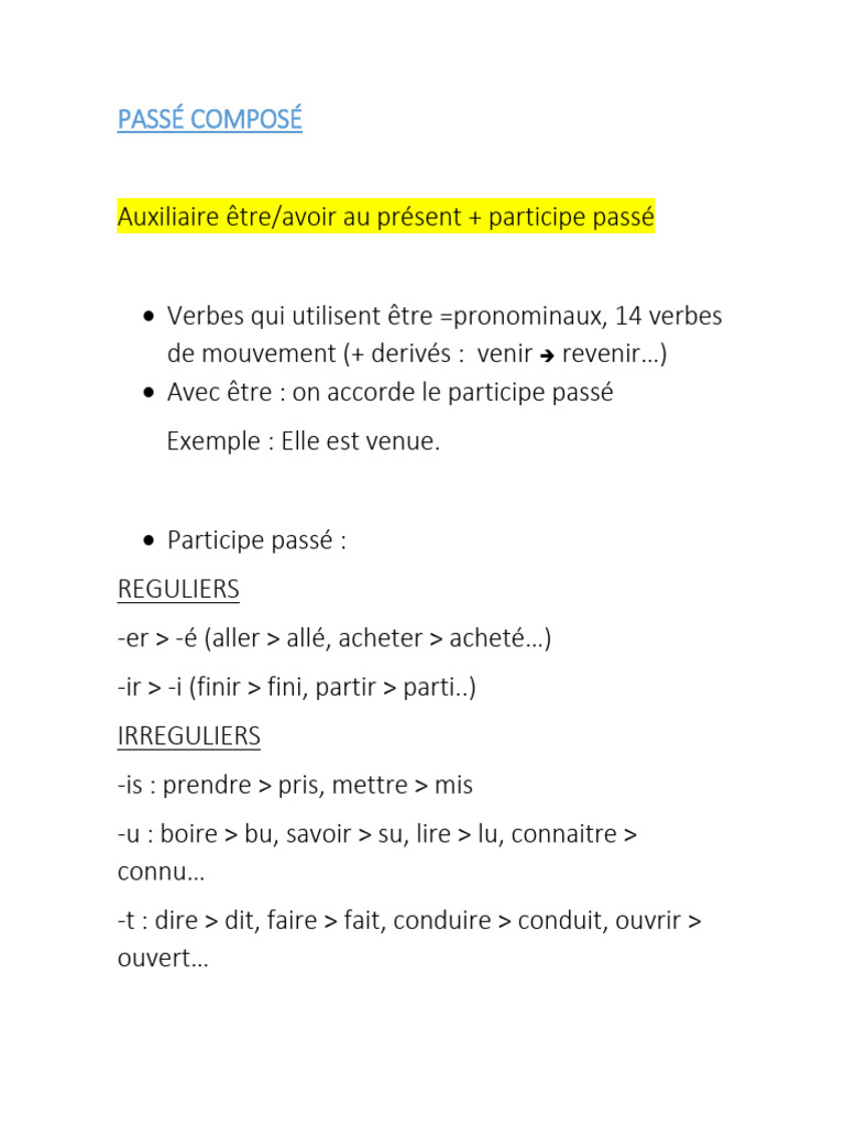 Fiche de Grammaire - LES TEMPS DU PASSÉ | PDF | Verbe | Linguistique