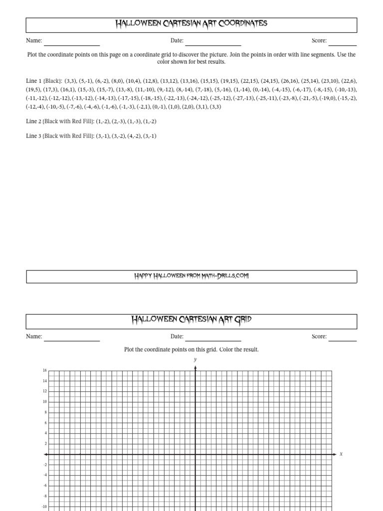 Halloween Cartesian Art Coordinates | PDF