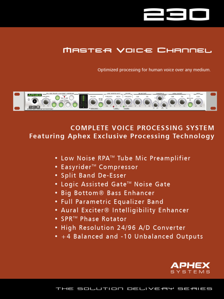Aphex 230 Manual | PDF | Microphone | Electronics