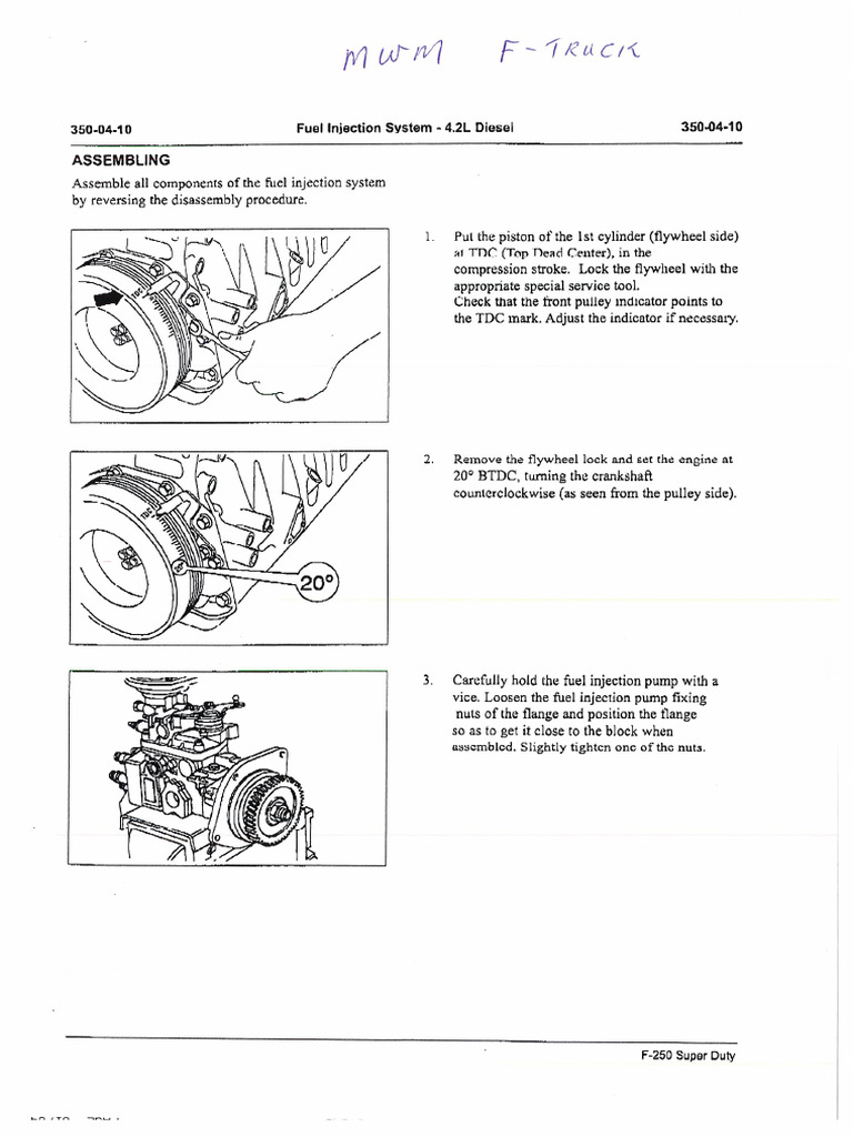F250 MWM Engine 4.2L Straight 6 Bosch VE Pump Timing | PDF