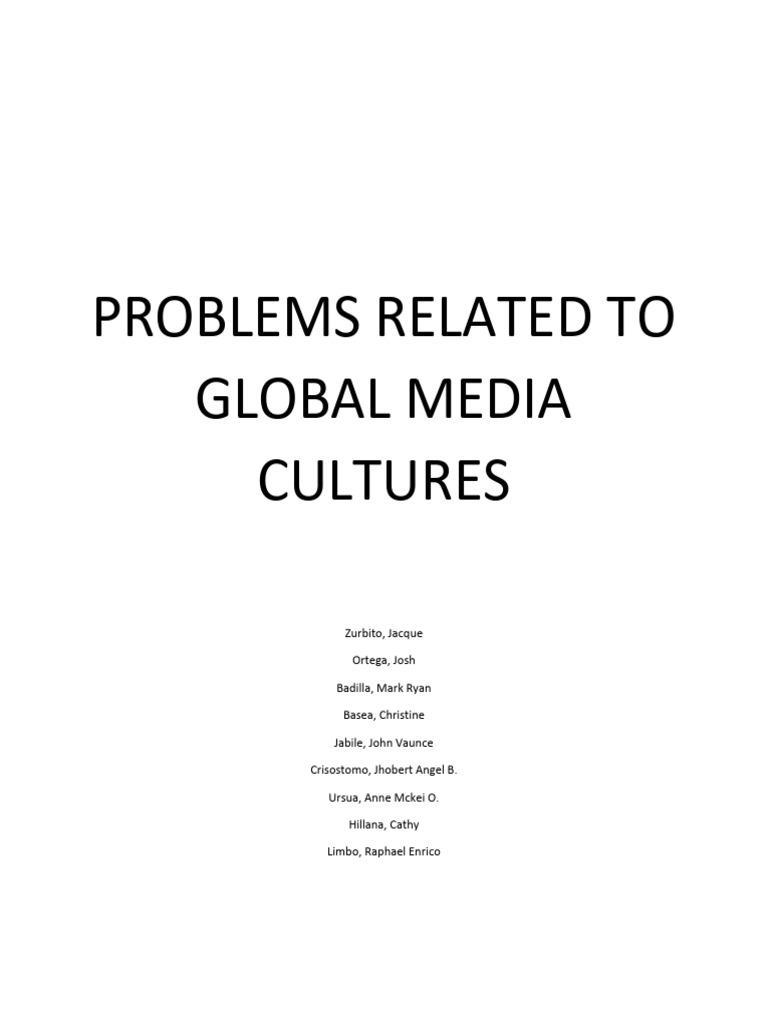 Problems Related To Global Media Cultures | PDF | Globalization ...