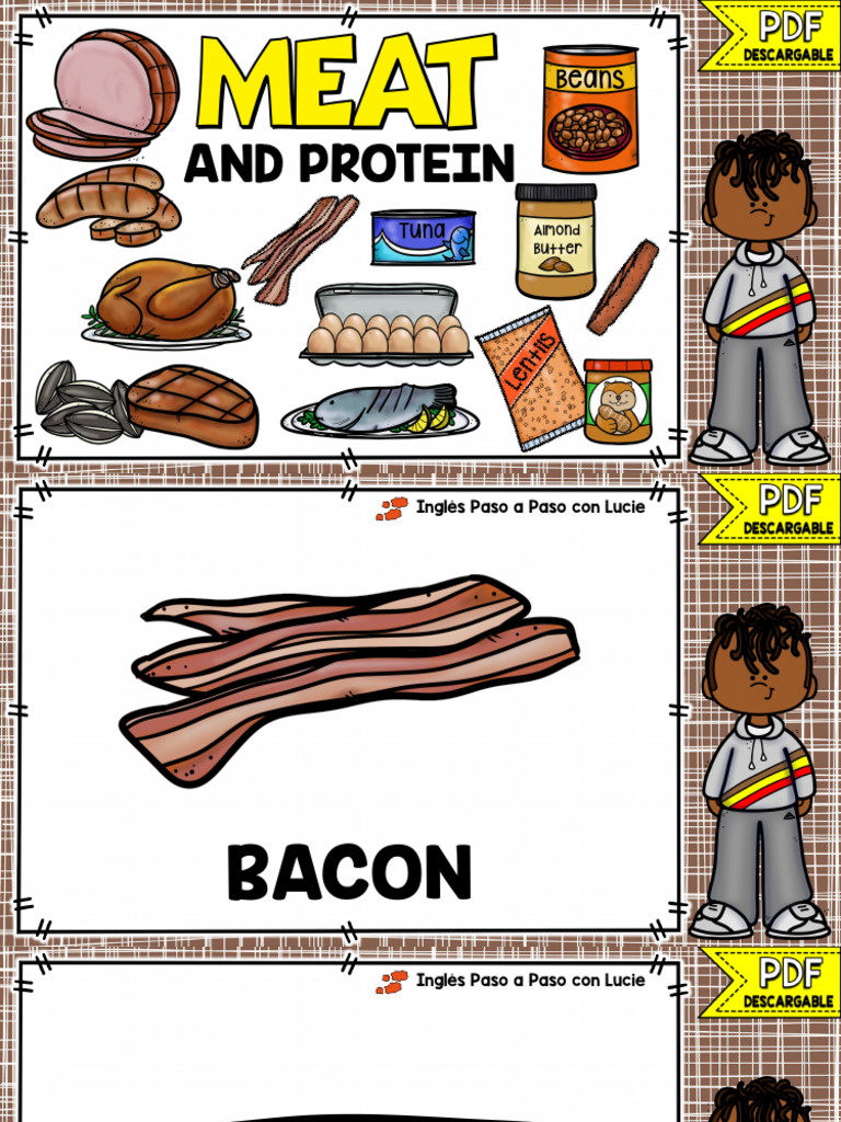 Alimentos en Ingles y Espanol Meat and Protein | PDF