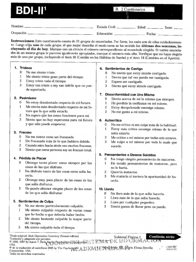 Bdi Ii | PDF