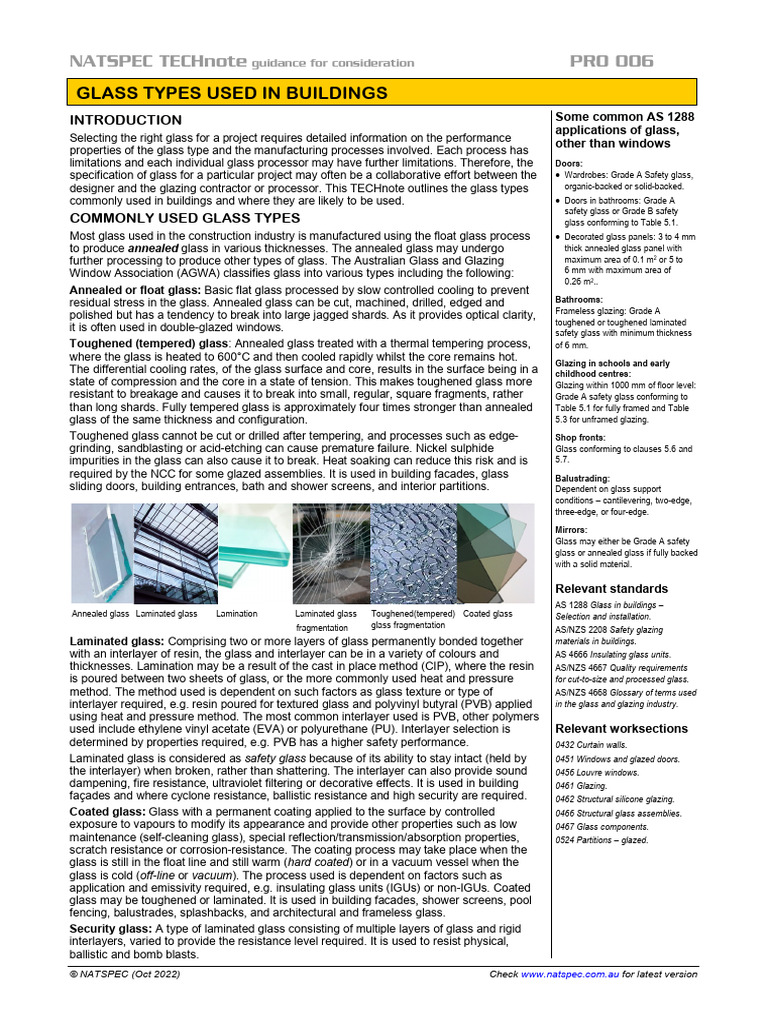 Guide to Glass Types in Building Design | PDF | Glasses | Crafts
