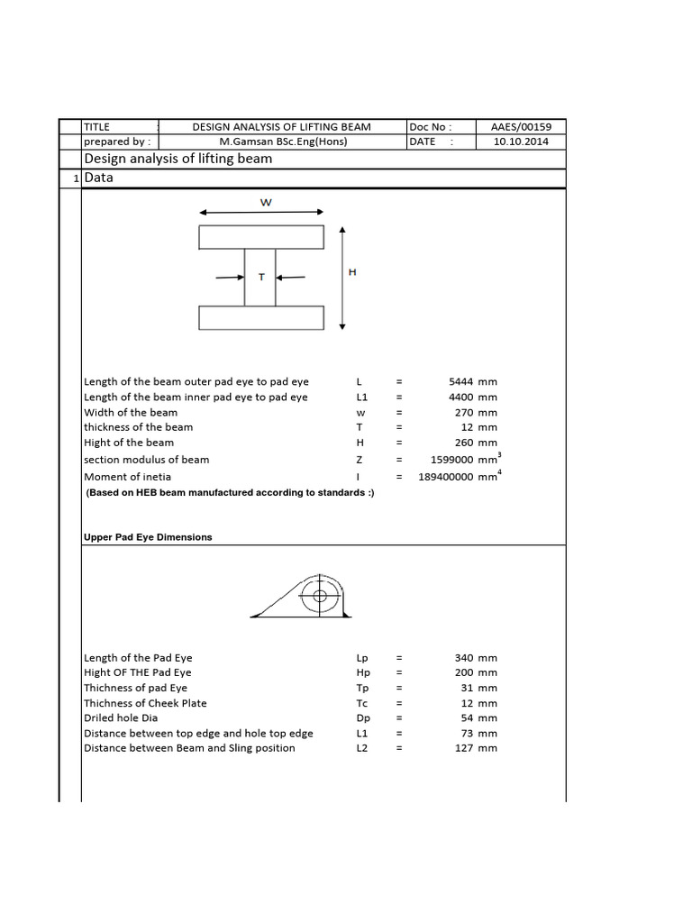 Lifting I Beam Design | PDF | Bending | Buckling