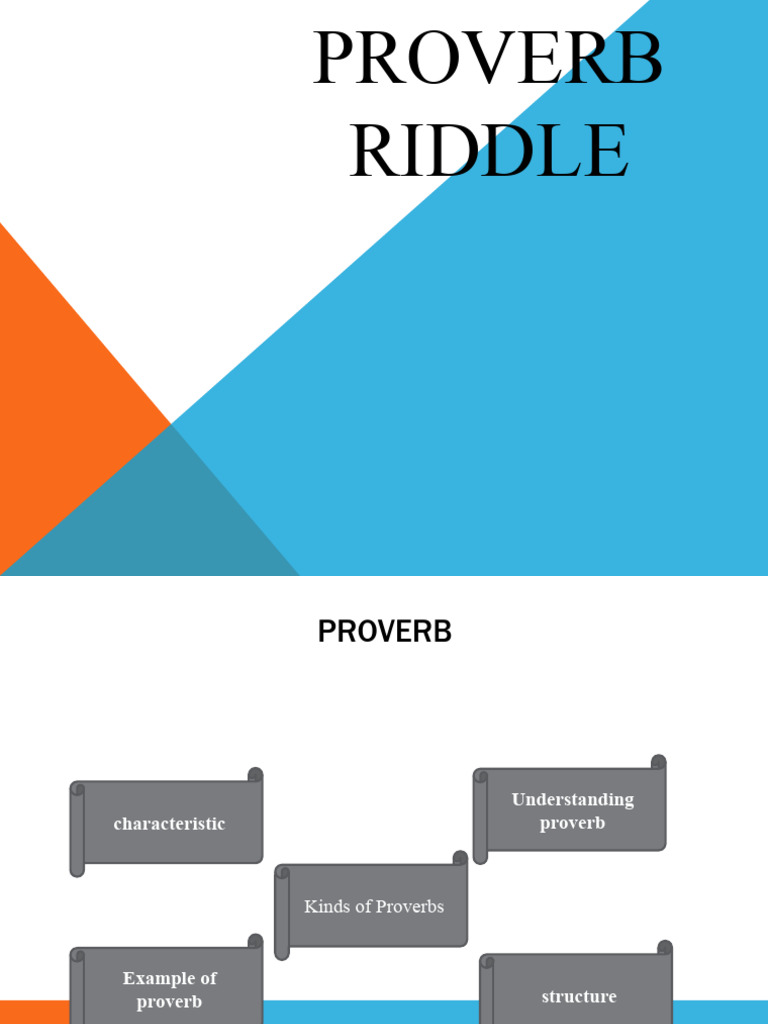 English Proverb and Riddle | PDF | Proverb
