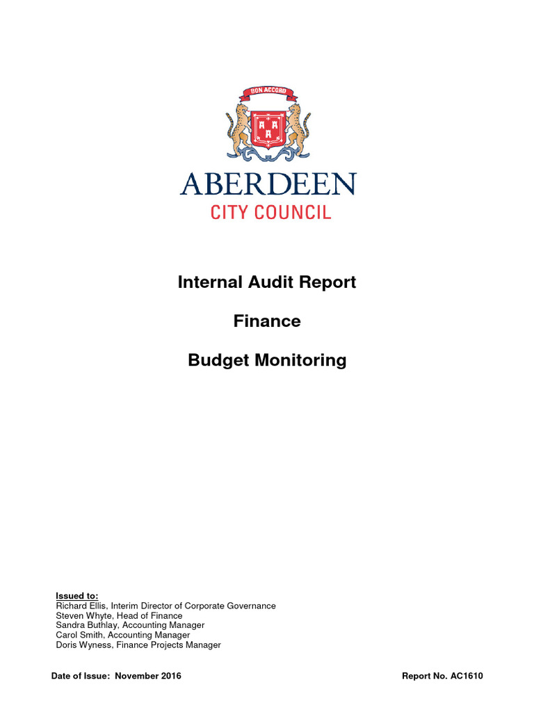 Council Budget Monitoring Audit Report | PDF | Budget | Audit