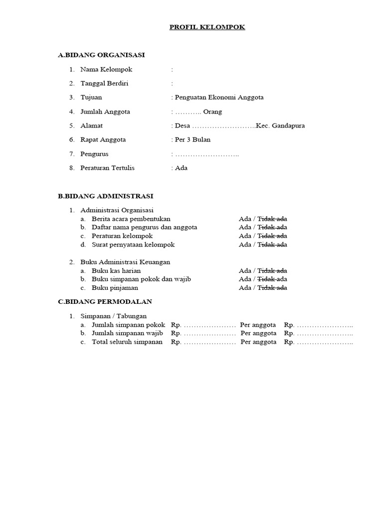 Profil Kelompok | PDF