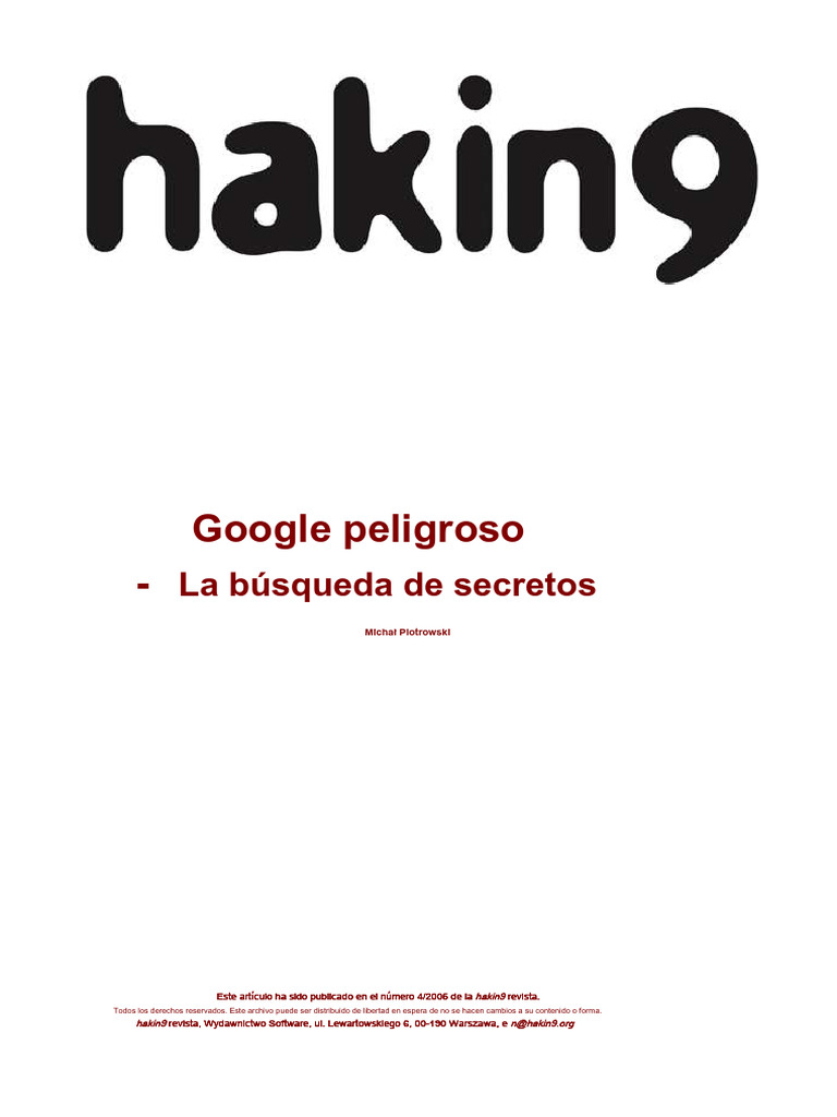 Google Hacking: Secretos y Seguridad | PDF | Servidor HTTP Apache | Redes