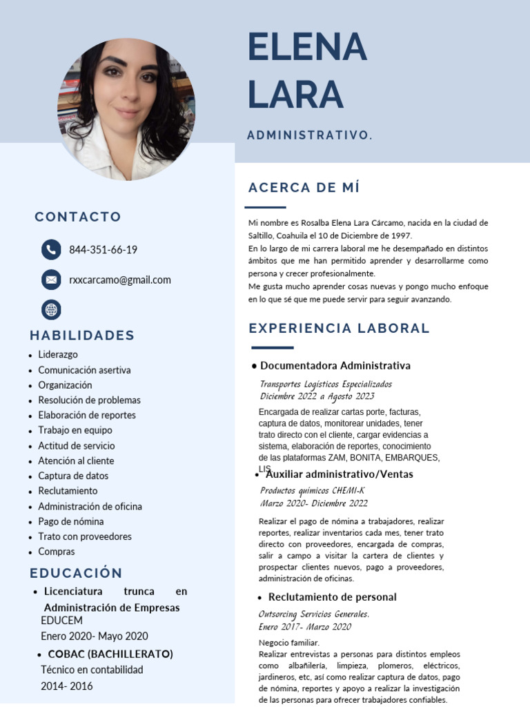 Currículum Vitae CV de Mujer Minimalista Azul | PDF | Business Currículum Vitae CV de Mujer Minimalista Azul | PDF | Business
