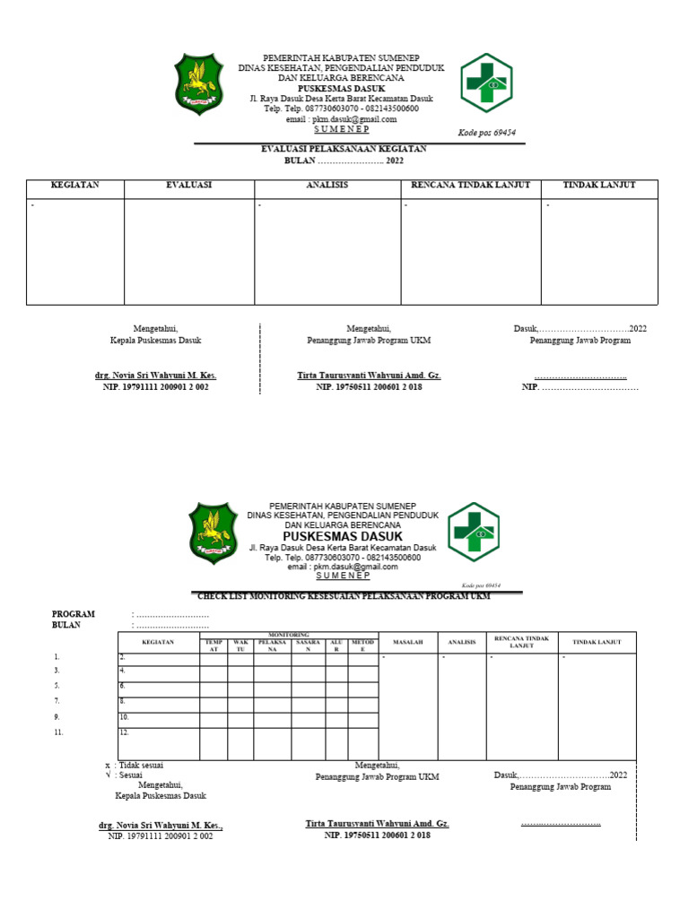 Format Evaluasi Kegiatan UKM 2022 | PDF
