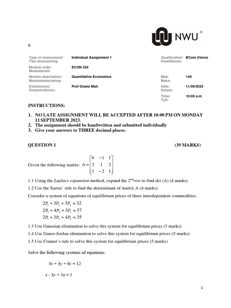Differentiation Individual Assignment 1 | PDF | Demand | Mathematics Differentiation Individual Assignment 1 | PDF | Demand | Mathematics
