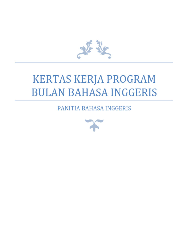 Kertas Kerja Bulan Bahasa Inggeris | PDF