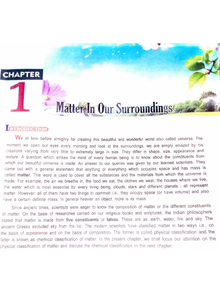 Chapter 1 Matter in Oir Surrounding | PDF | Matter | Gases
