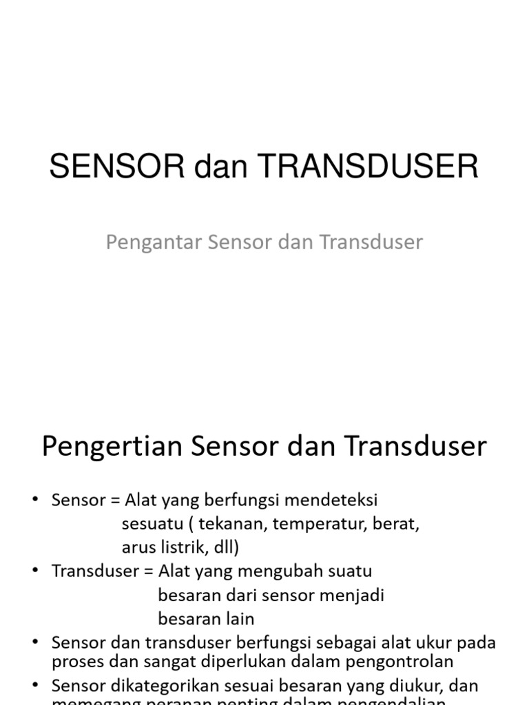 0 Materi Sensor Dan Transduser 1 Semester | PDF