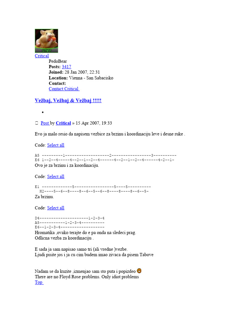 Vezbe Za Gitaru | PDF