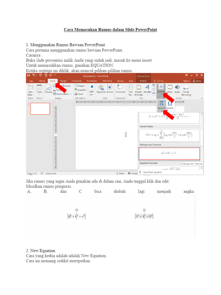 Cara Memasukan Rumus Dalam Slide PowerPoint | PDF