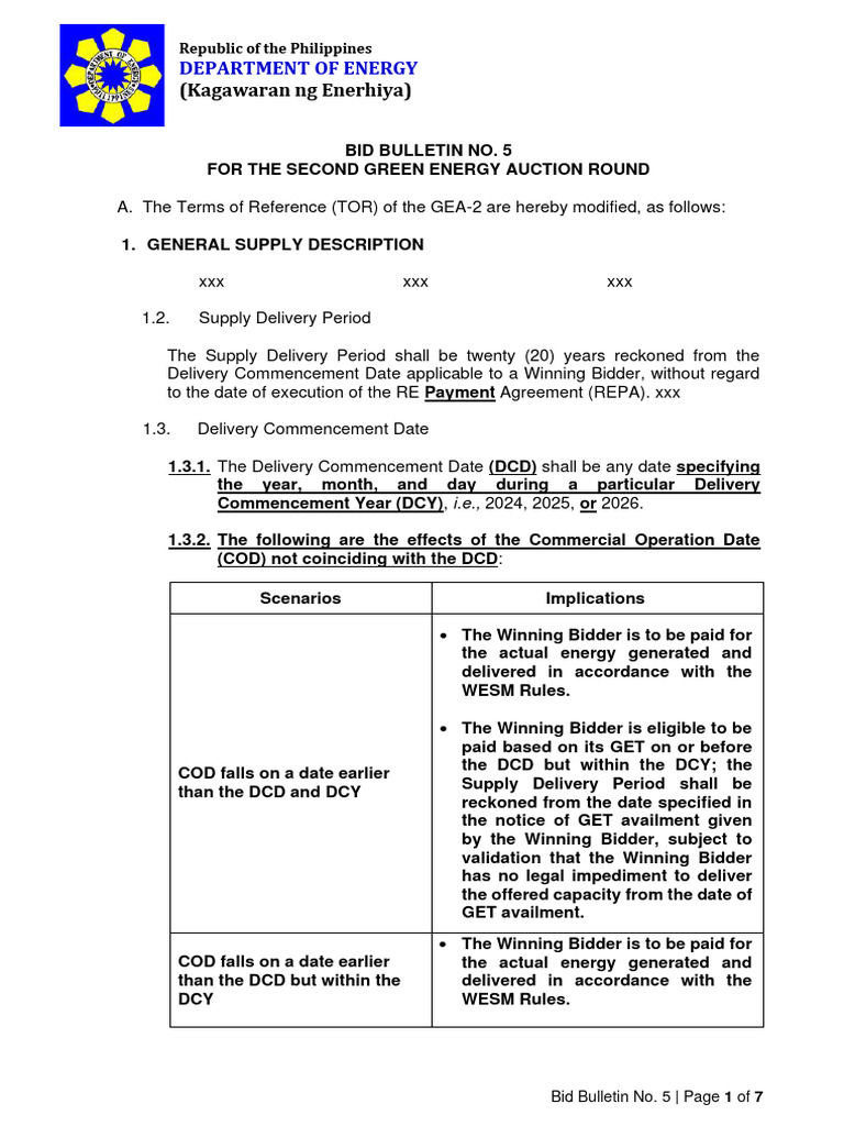 Geap Bid Bulletin No 5 | PDF | Bonds (Finance) | Auction
