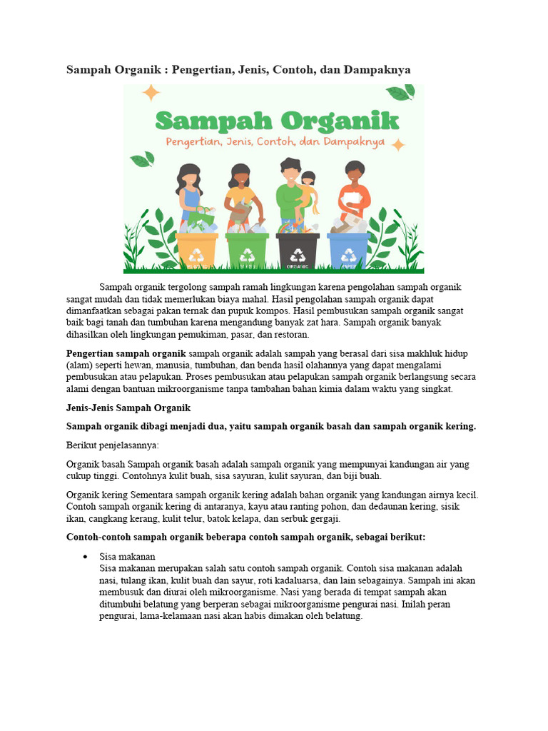 Artikel Sampah Organik 2 | PDF | Sains & Matematika