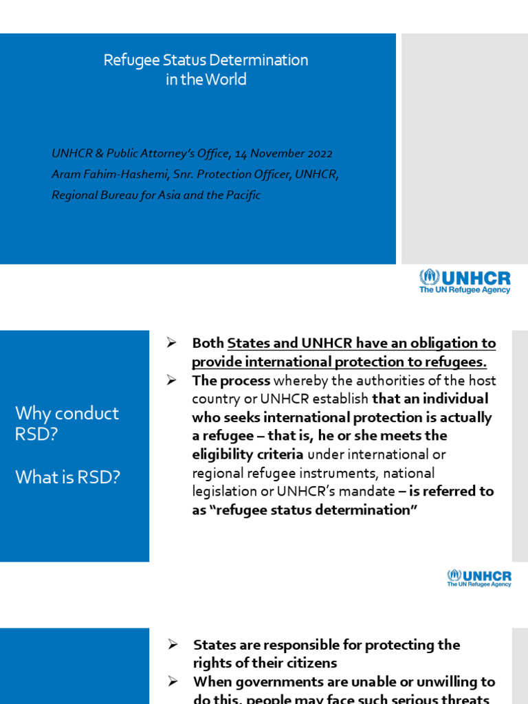 Refugee Status Determination in The World | PDF | Refugee | Asylum Seeker