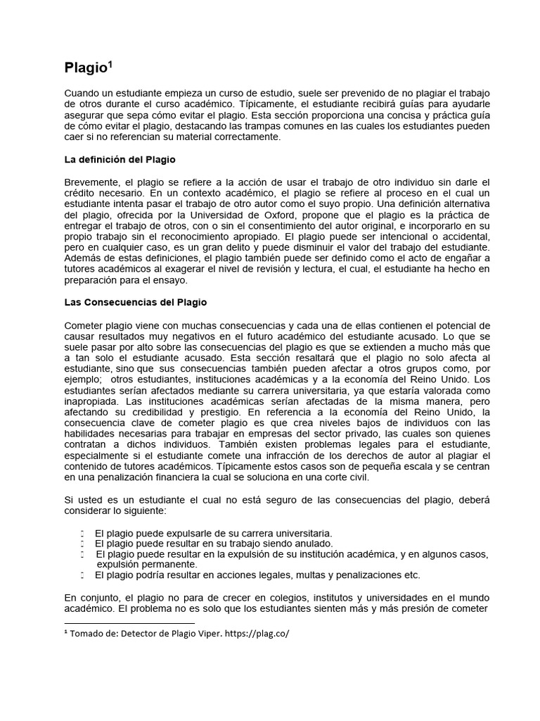 Consecuencias del Plagio Académico | PDF | Plagio | Internet