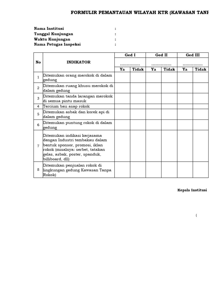 Form Penilaian KTR | PDF