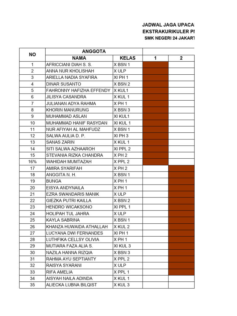 Jadwal Jaga Upacara | PDF