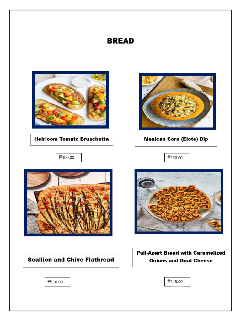 Appetizer and Beverage Menu Options | PDF