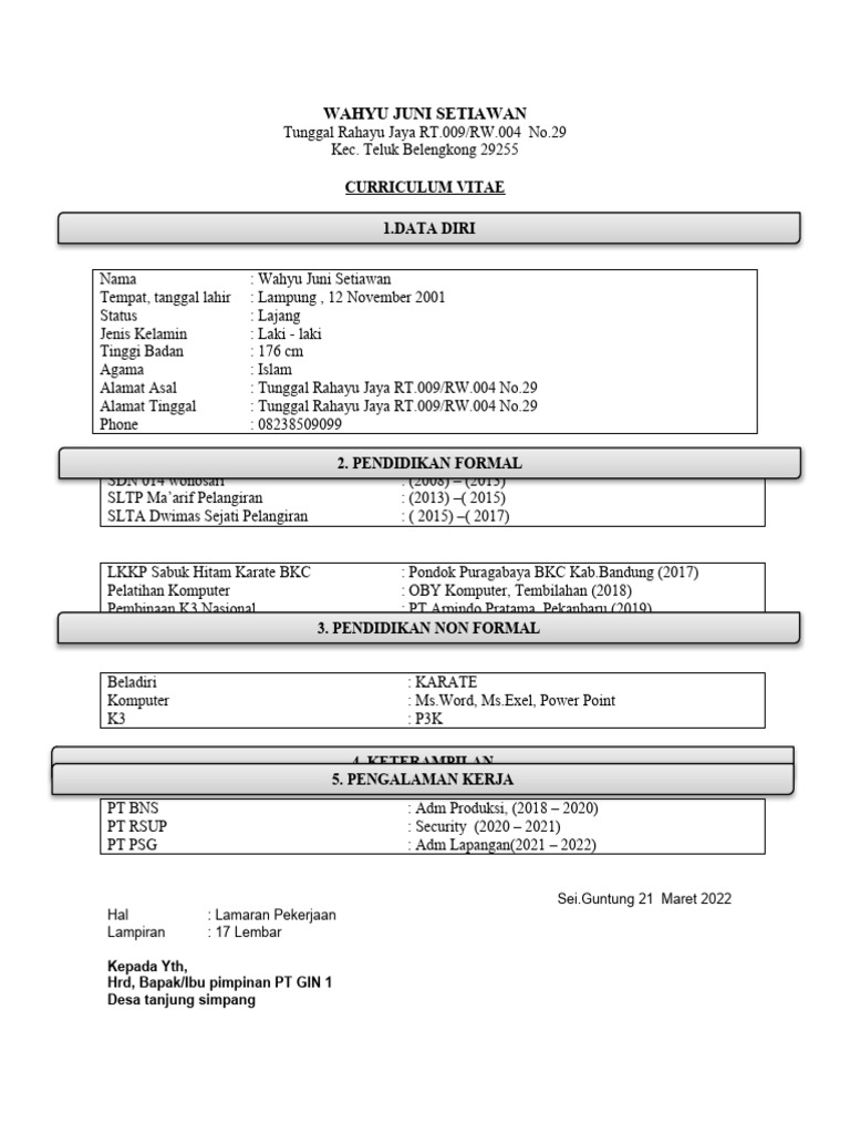 Wahyu CV | PDF