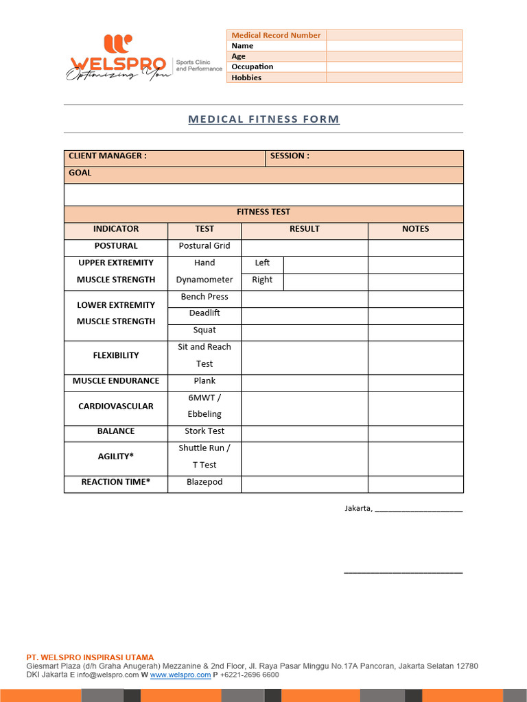 Format Form Fitness Test | PDF