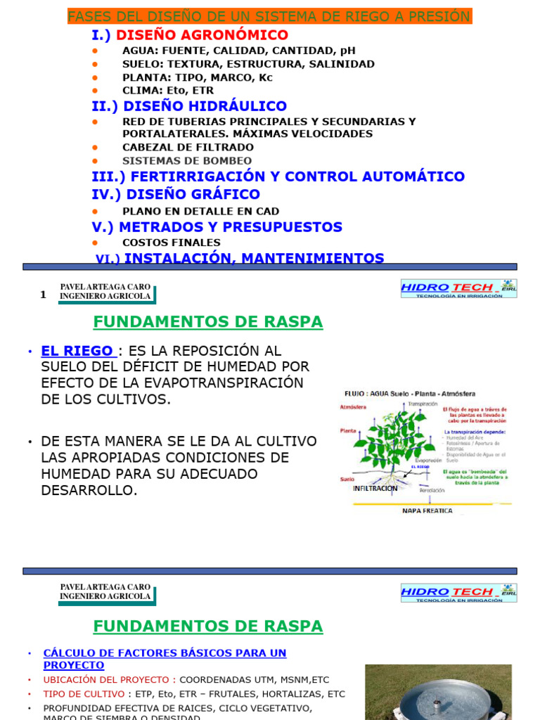 Ing. de Riego - Fundamentos de Raspa | PDF | Riego | Agricultura