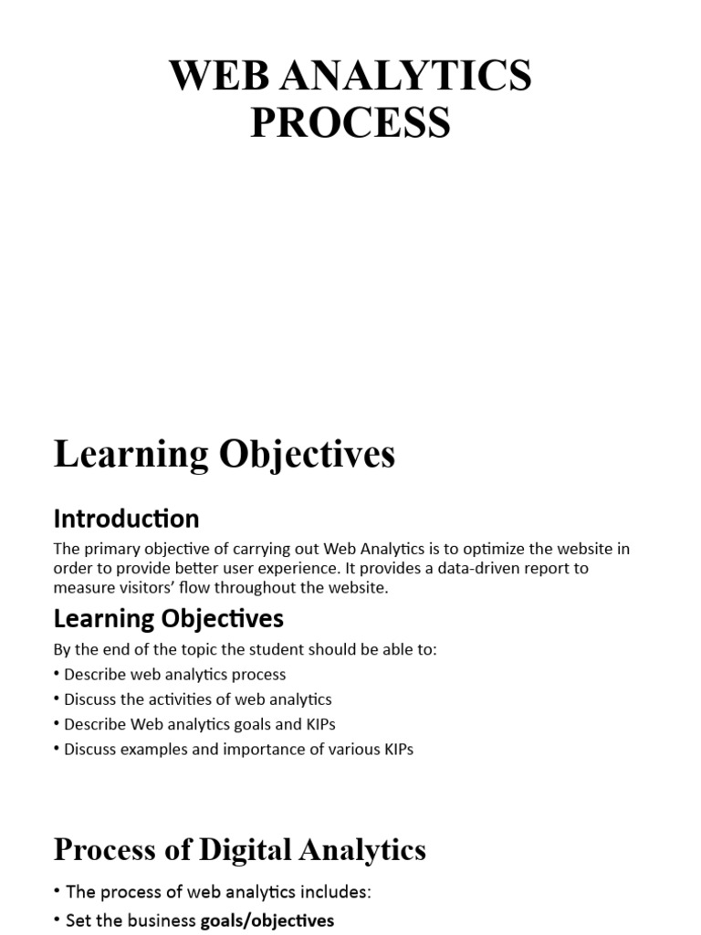 Web Analytics for Students | PDF | Analytics | Performance Indicator