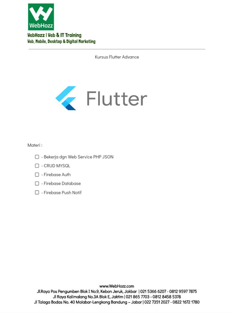Syllabus Flutter Advance Pdf 