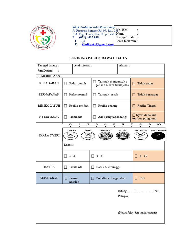 Form Skrining Rawat Jalan | PDF