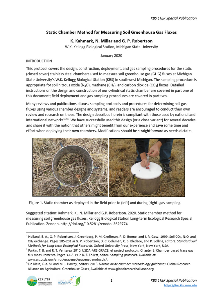 Static Chamber Soil GHG Measurement | PDF | Syringe | Greenhouse Gas
