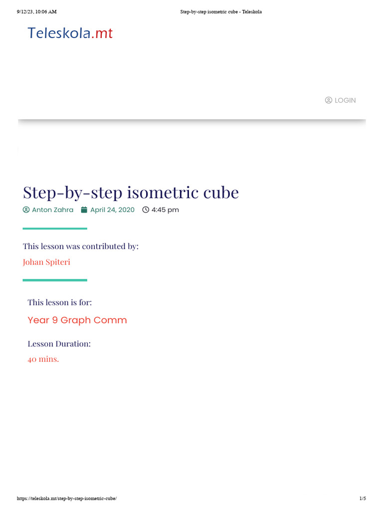 Step-By-step Isometric Cube - Teleskola | PDF | Human Communication ...