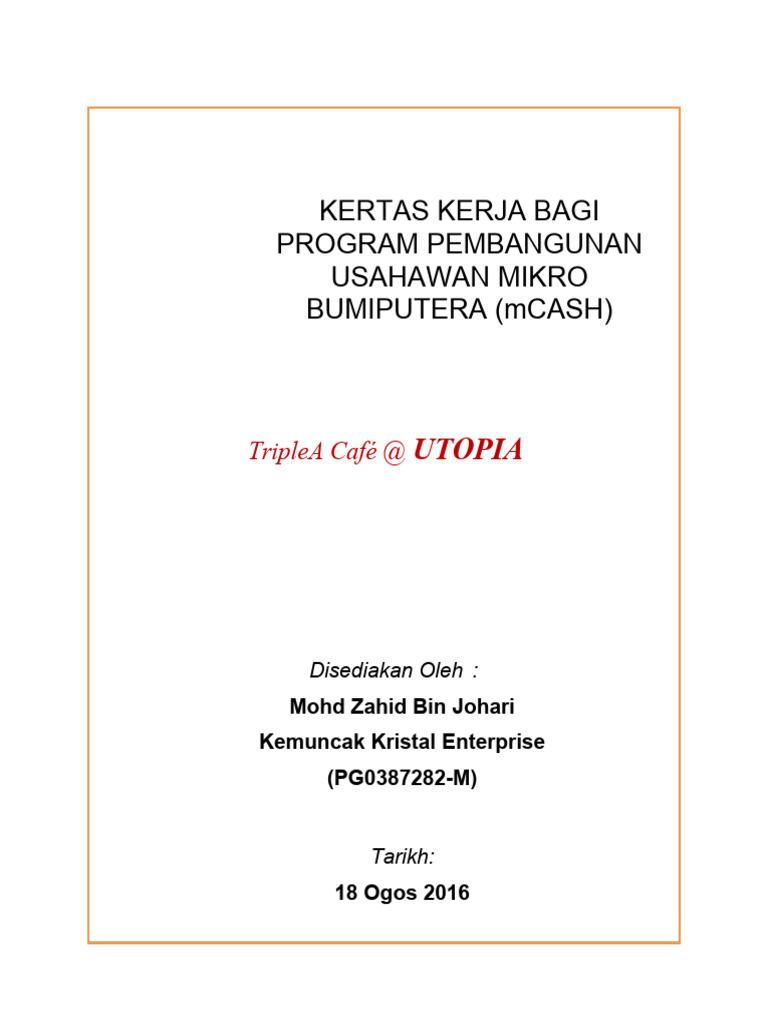RP PROGRAM PEMBANGUNAN USAHAWAN MIKRO BUMIPUTERA (mCASH) | PDF