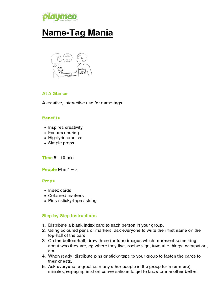 Name Tag Mania | PDF