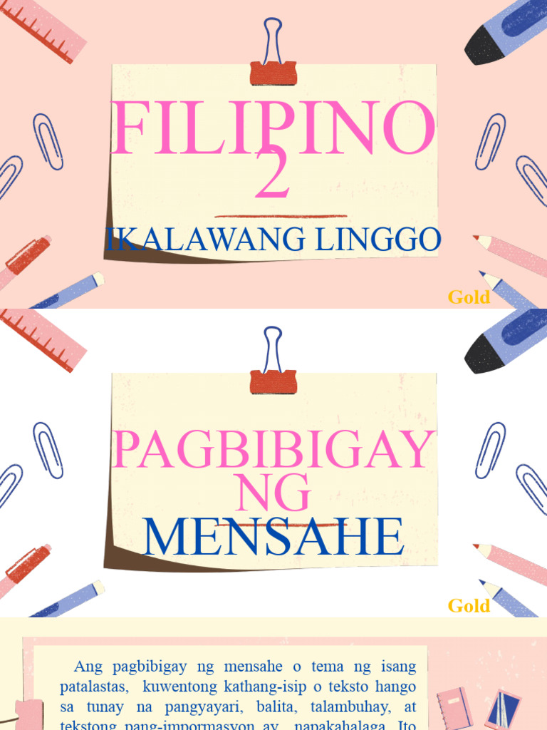 Filipino Week 3 Mam Gold | PDF