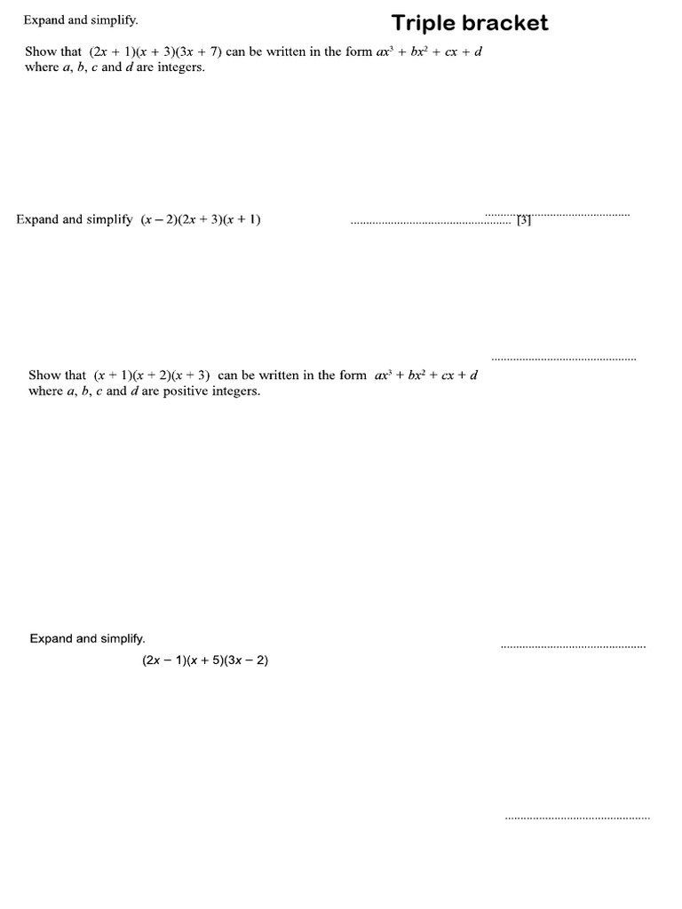 0580 Revision Worksheets | PDF