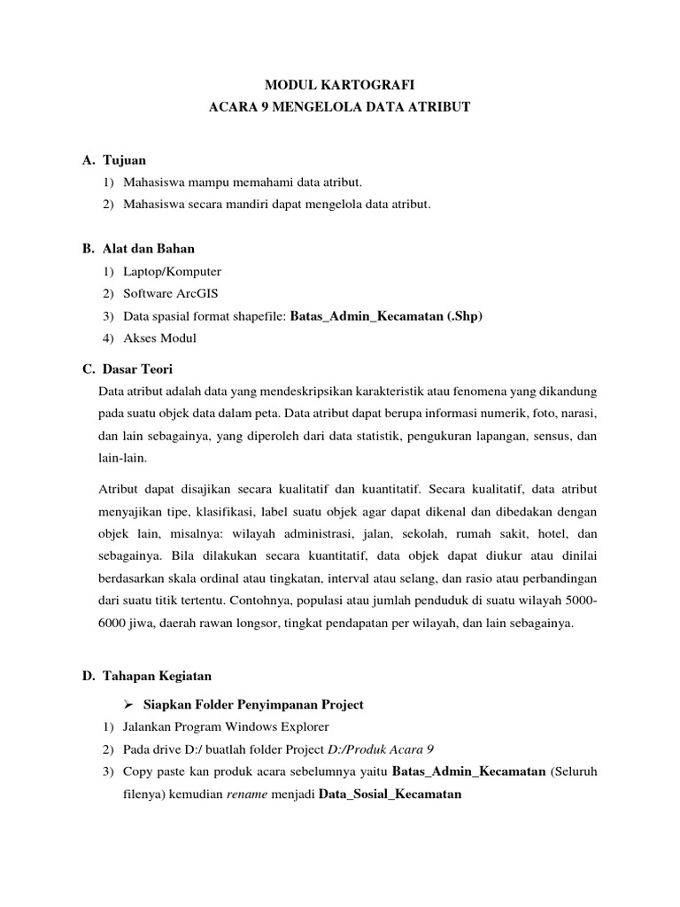 Modul 9 Mengelola Data Atribut - 2020 | PDF
