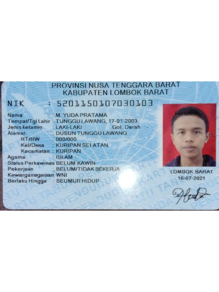 M.yuda Pratama KTP | PDF