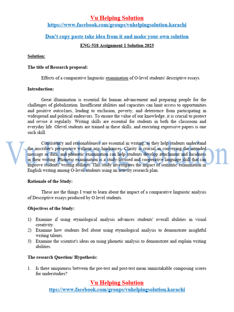 ENG518 Assignment 1 Solution 2023 | PDF | Linguistics | Creativity