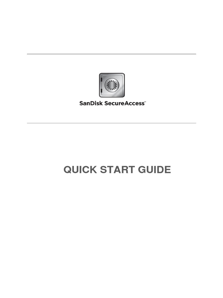 SanDisk SecureAccess™ Quick Start Guide | PDF | Games & Activities | Art