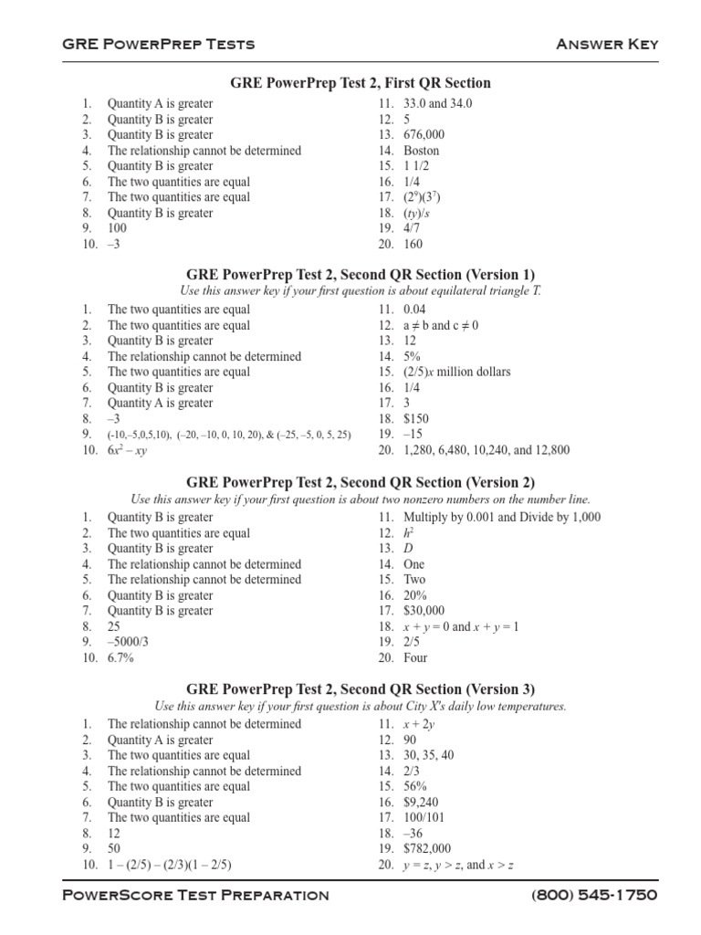 Powerprep Solutions Test 2 Answer Key Pdf Elementary Mathematics Elementary Geometry
